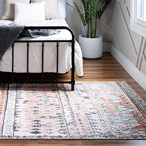 Rugs.com Leipzig Collection Area Rug β 2' x 3' Salmon Low-Pile Rug Perfect for Entryways, Kitchens, Breakfast Nooks, Accent Pieces
