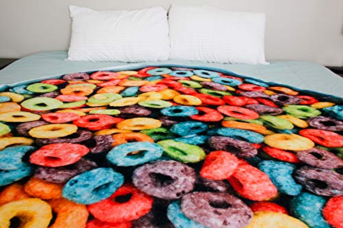SA Flavor Loopy Loops Cereal Blanket | 60" Novelty Food Blanket