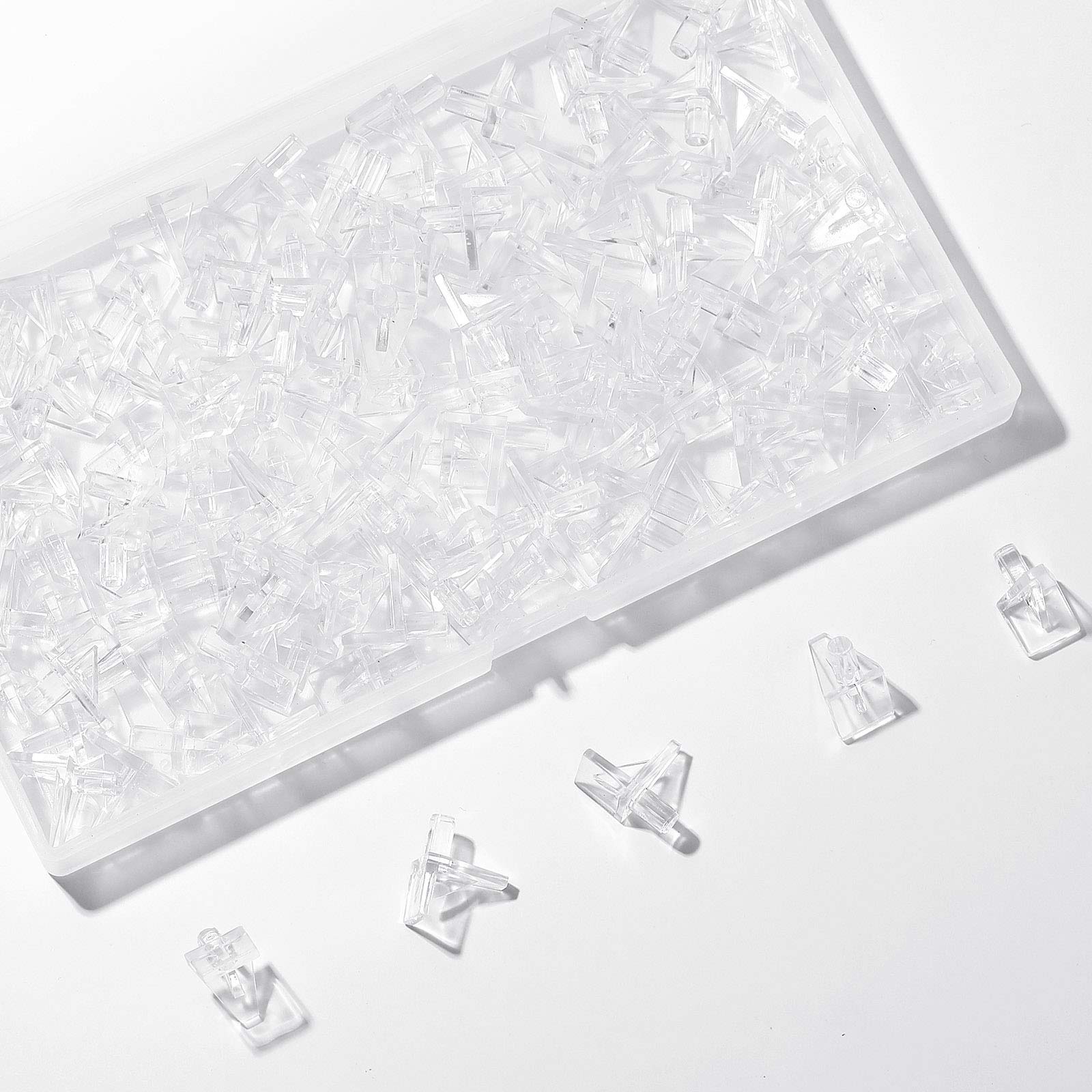 125 Pieces 5 mm Clear Plastic Shelf Support Pegs Holder for Cabinet Furniture Shelf Pin Bookshelf Bracket Easy to Install Nail