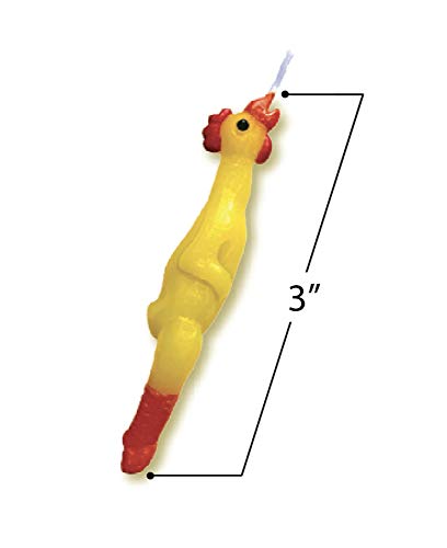 Birthday Candle Set Rubber Chicken (Set of 5) - 3" Tall - by NuOp Design