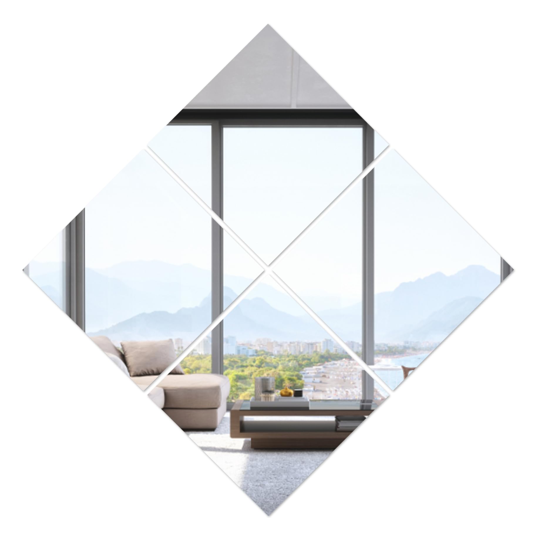 4PCS Full Body Mirror for Wall 11.81x11.81 Inch Full Body Mirror Wall Acrylic Mirror Wall Mounted Self-Adhesive DIY Frameless Mirror Full Length High-Definition Imaging for Home Gym Hallway