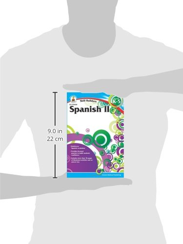 Carson Dellosa – Skill Builders Spanish II Workbook, for Grades K–5, 80 Pages With Answer Key