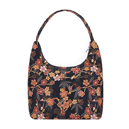 Signare Tapestry Hobo Shoulder bag slough purse for Women with Ume Sakura Japanese Style