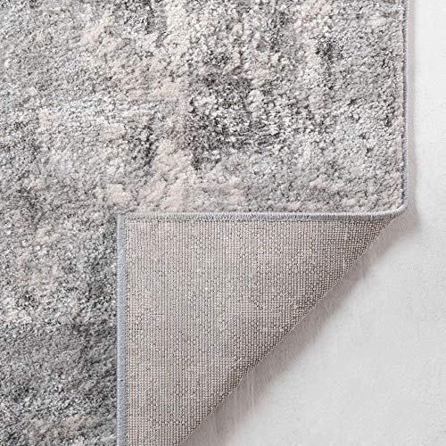 Rugs.com Caspian Collection Area Rug β 4' x 6' Gray Low-Pile Rug Perfect for Entryways, Kitchens, Breakfast Nooks, Accent Pieces