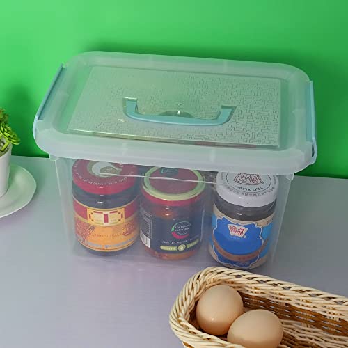 Yubine 6 Quart Small Latching Storage Box, 4 Pack Plastic Stprage Bin with Lid
