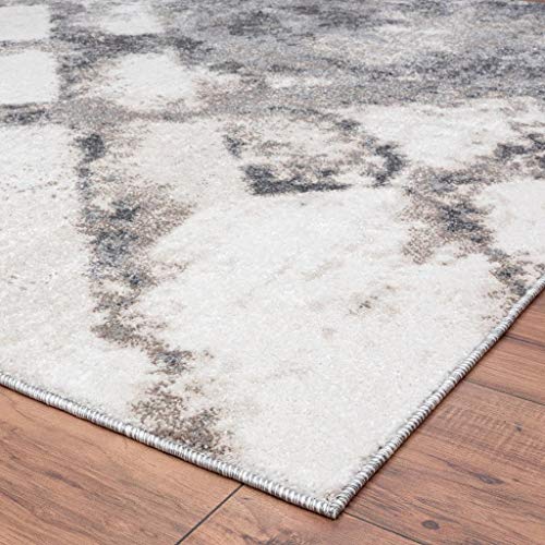 LUXE WEAVERS Lagos Grey 8x10 Art Deco Area Rug, Abstract Design, Geometric Carpet for Living Room and Bedroom