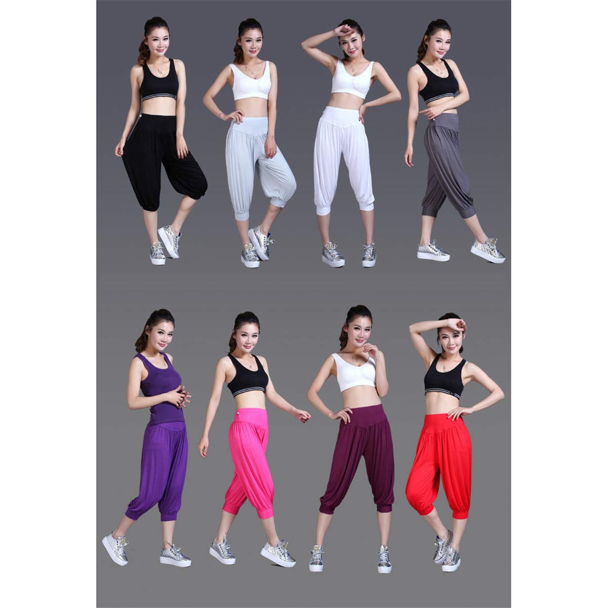 LKXHarleya Women Modal Harem Yoga Pants Loose Casual Fold Over Pilates Capri Pants Yoga Pants