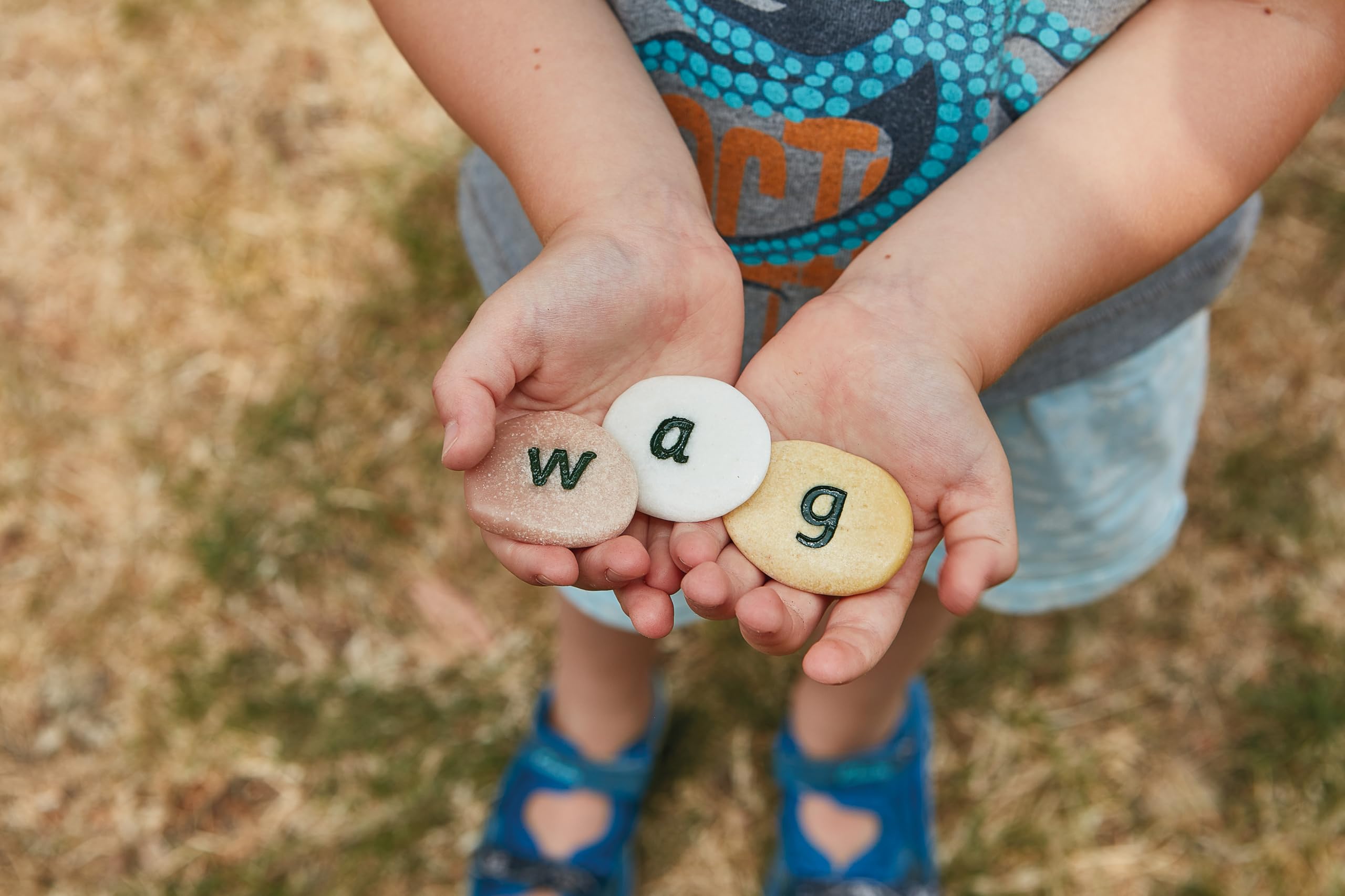 Yellow Door YD-10 Alphabet Pebbles - Lowercase, Kindergarten Grade to 3 Grade, 5" H, 3" L, 3" W