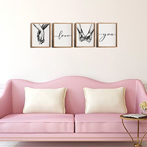 MoharWall Love You Prints White Black Posters Women Bedroom Wall Decor Warm Quotes A Great Gift for The Couple's Wedding