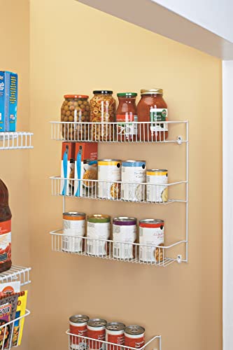 ClosetMaid 3-Tier Hanging Wall Mounted Metal Rack for Spices, Shelf Storage, Pantry Organization, Laundry, Kitchen, Bathroom, White, 8022 , 18-Inch Wide
