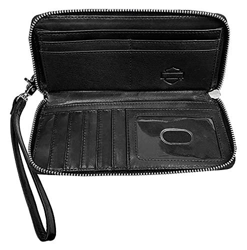 Harley-Davidson Women's Rockin' Roses Large Zip Wallet w/Detachable Wristlet