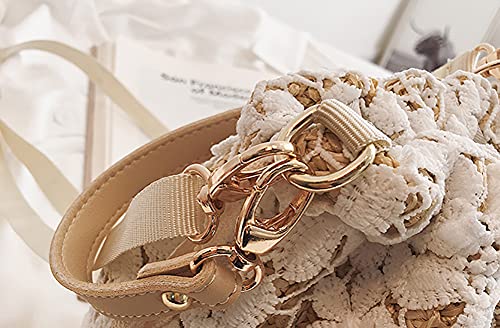 Straw Bags for Women Hand-woven Bucket Straw Bag Small Straw Tote Summer Beach bag