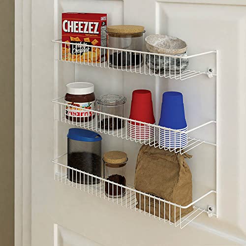 ClosetMaid 3-Tier Hanging Wall Mounted Metal Rack for Spices, Shelf Storage, Pantry Organization, Laundry, Kitchen, Bathroom, White, 8022 , 18-Inch Wide