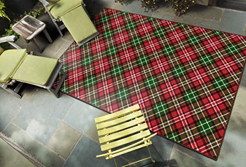 Brumlow MILLS Christmas Plaid Washable Festive Print Holiday Area Rug for Living or Dining Room, Bedroom Carpet and Kitchen Rug, 5'x8', Multicolor