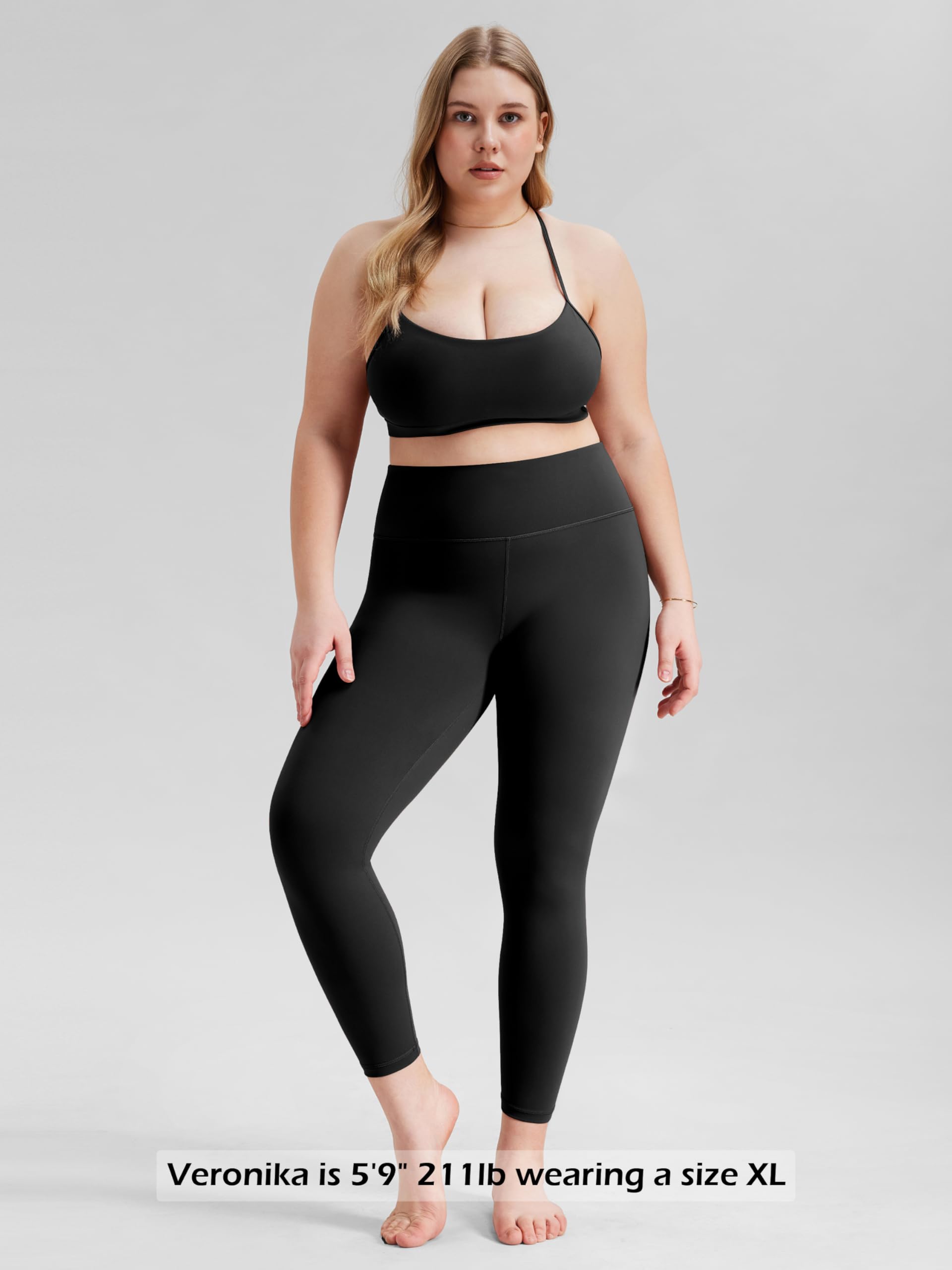 ODODOS ODLEX 2-Pack High Waist 7/8 Length Workout Leggings for Women, 25" Tummy Control Atheltic Yoga Pants, Black+Dark Olive, Small