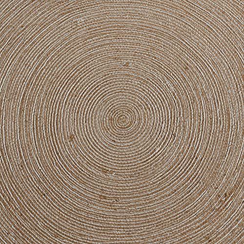 Flash Furniture Kelsey Area Rug - Jute - Round - 4 Foot - Polyester Blend - Braided