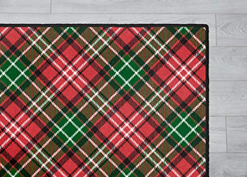 Brumlow MILLS Christmas Plaid Washable Festive Print Holiday Area Rug for Living or Dining Room, Bedroom Carpet and Kitchen Rug, 5'x8', Multicolor