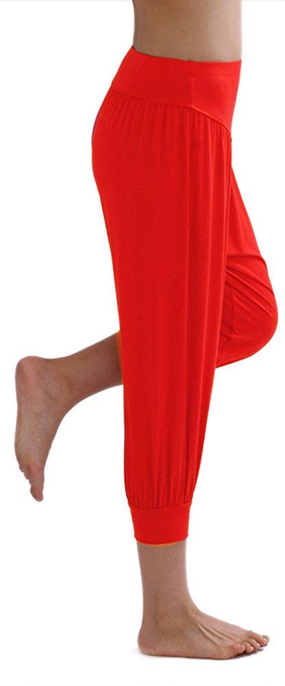 LKXHarleya Women Modal Harem Yoga Pants Loose Casual Fold Over Pilates Capri Pants Yoga Pants