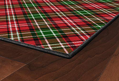 Brumlow MILLS Christmas Plaid Washable Festive Print Holiday Area Rug for Living or Dining Room, Bedroom Carpet and Kitchen Rug, 5'x8', Multicolor