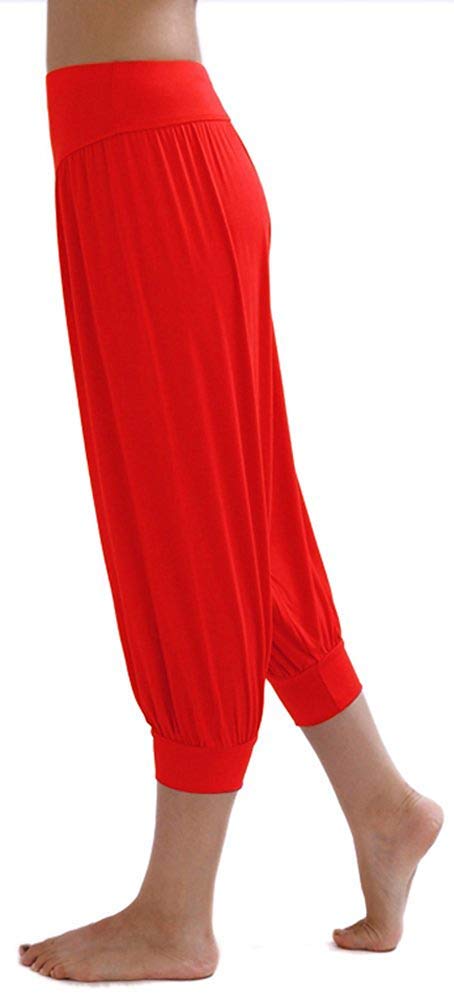 LKXHarleya Women Modal Harem Yoga Pants Loose Casual Fold Over Pilates Capri Pants Yoga Pants