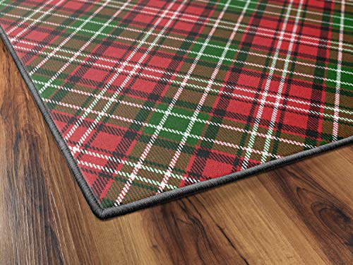 Brumlow MILLS Christmas Plaid Washable Festive Print Holiday Area Rug for Living or Dining Room, Bedroom Carpet and Kitchen Rug, 5'x8', Multicolor