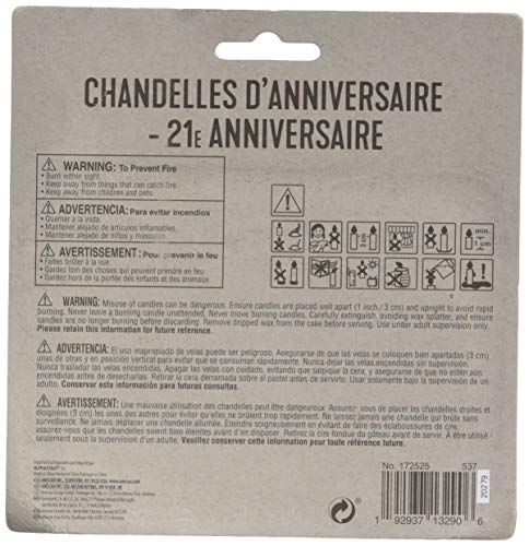 Finally 21 Numeral Candles | Metallic Blue | 3 1/4" | 2 Pcs