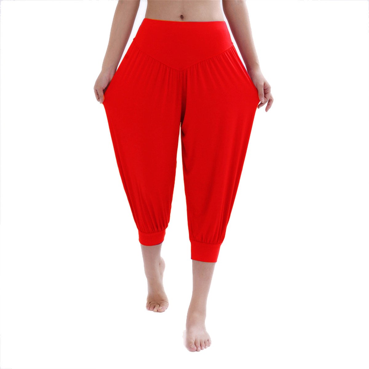 LKXHarleya Women Modal Harem Yoga Pants Loose Casual Fold Over Pilates Capri Pants Yoga Pants