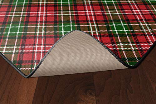 Brumlow MILLS Christmas Plaid Washable Festive Print Holiday Area Rug for Living or Dining Room, Bedroom Carpet and Kitchen Rug, 5'x8', Multicolor
