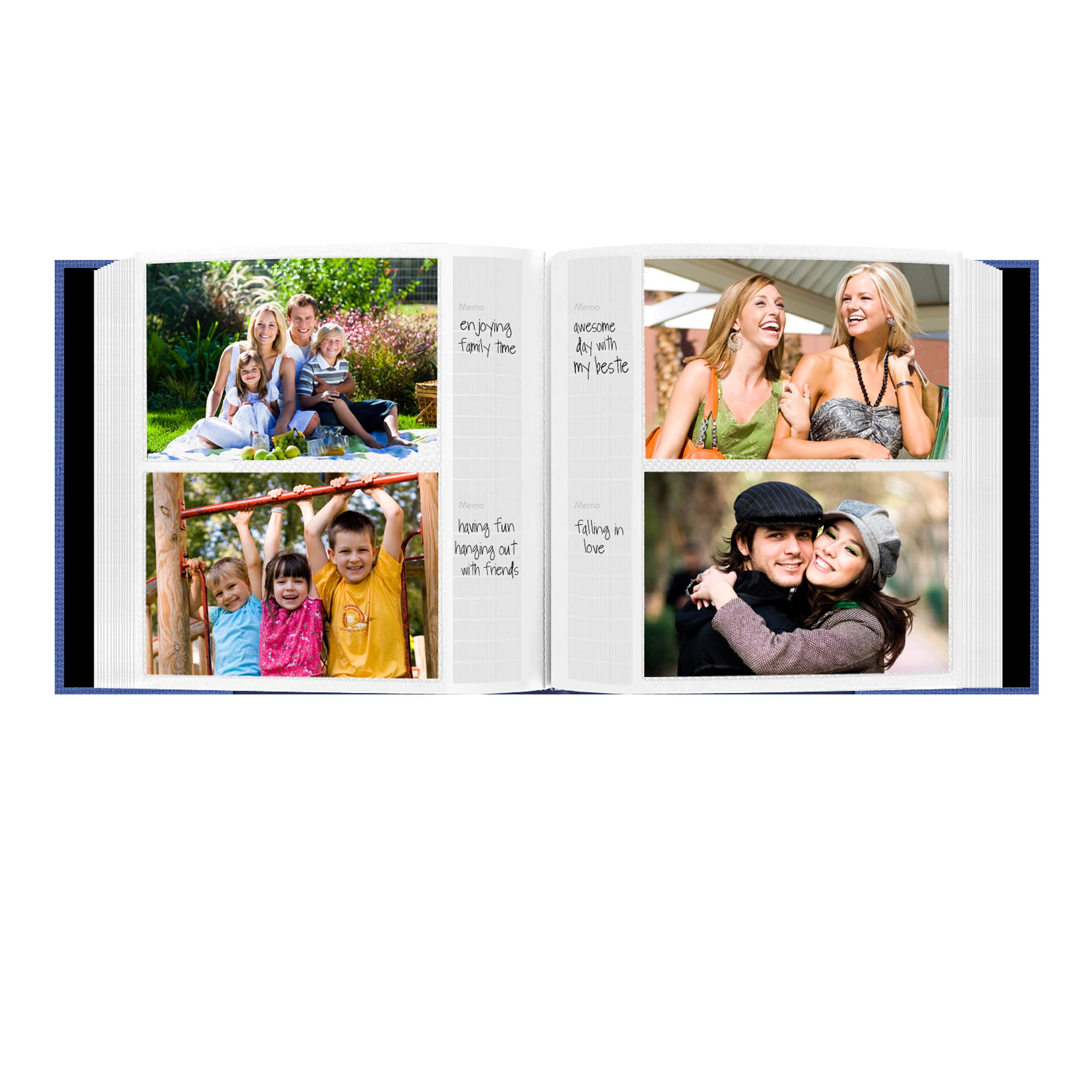 Fabric Frame Cover Photo Album 200 Pockets Hold 4x6 Photos, Sky Blue