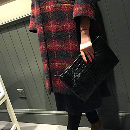 ZLM BAG US Oversized Crocodile Pattern Leather Handbag Purse for Women Envelope Evening Bag Clutch Wallet Purse