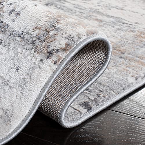 SAFAVIEH Amelia Collection 5'5" x 7'7" Ivory/Grey ALA448A Modern Abstract Non-Shedding Living Room Bedroom Dining Home Office Area Rug