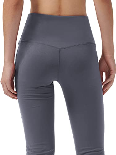 Knsbk Bootcut Yoga Pants for Women with Hidden Pockets High Waist Workout Pants Tummy Control Dress Bootleg Work Pants(Light Grey,Large)