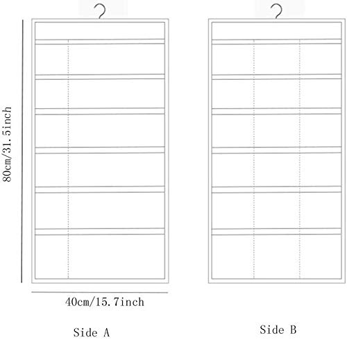 Ovyuzhen Dual-Sided Wall Closet Organizer Hanging with Mesh Pockets for Underwear,Bra,Socks,Accessories with Hanger Metal Hook Wardrobe Storage Bags Oxford Cloth Space Saver