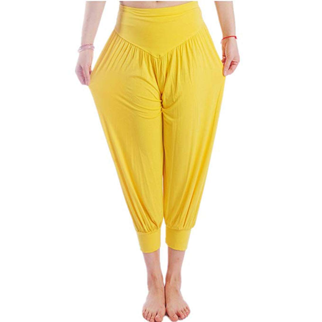 LKXHarleya Women Modal Harem Yoga Pants Loose Casual Fold Over Pilates Capri Pants Yoga Pants