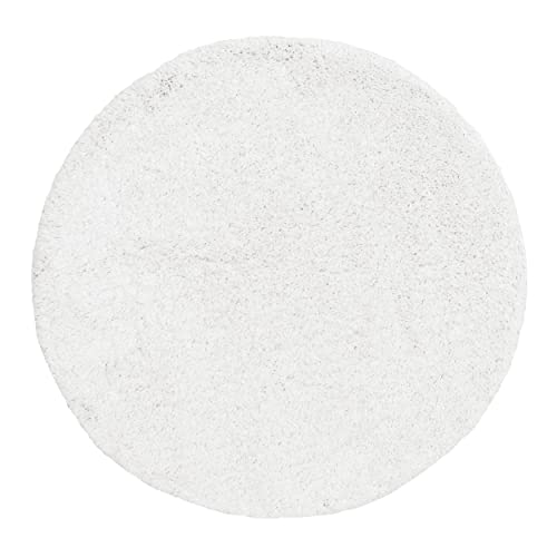 nuLOOM Marleen Contemporary Shag Area Rug, 4' Round, White