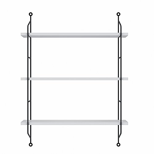 Aceshin 3-Tier Industrial Floating Shelves Wall Mounted,Decorative Wall Shelf Hanging Storage Display Rack for Room/Kitchen/Office/Bathroom (Black)