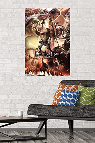 Trends International Attack on Titan: Season 3-Key Art Wall Poster, 22.375" x 34", Unframed Version