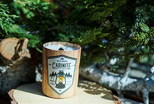 Cabinite Log Cabin Collection, Wild Woods Scented Candle. Eco-Friendly Candle Made with Coconut/Apricot Wax. Over 55+ Hour Burn time. Handmade in The USA.
