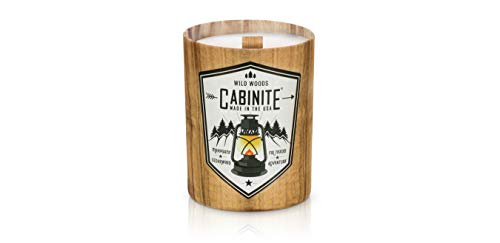 Cabinite Log Cabin Collection, Wild Woods Scented Candle. Eco-Friendly Candle Made with Coconut/Apricot Wax. Over 55+ Hour Burn time. Handmade in The USA.