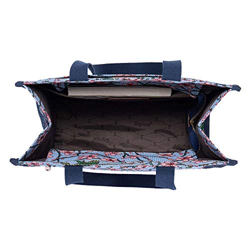 Signare Tapestry Shoulder Bag Shopping Bag for Women with Blossom and Swallow Design