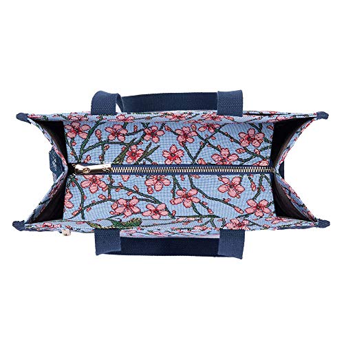 Signare Tapestry Shoulder Bag Shopping Bag for Women with Blossom and Swallow Design