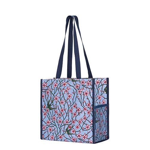 Signare Tapestry Shoulder Bag Shopping Bag for Women with Blossom and Swallow Design