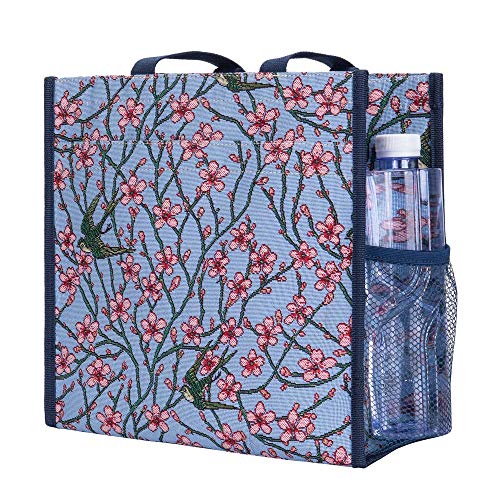 Signare Tapestry Shoulder Bag Shopping Bag for Women with Blossom and Swallow Design