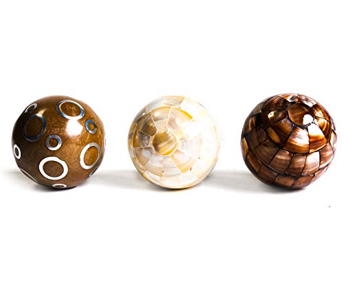 U'Neeque Collections Beautiful Handmade Small Decorative Balls for Bowls (3β each) - Ideal Accent Decor for Bowls, Trays & Vases, Decorative Balls Set of 3