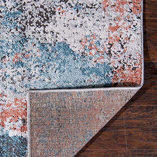 Rugs.com Leipzig Collection Area Rug – 7' x 10' Multi Low-Pile Rug Perfect for Bedrooms, Dining Rooms, Living Rooms