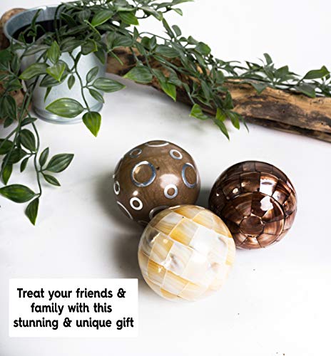 U'Neeque Collections Beautiful Handmade Small Decorative Balls for Bowls (3β each) - Ideal Accent Decor for Bowls, Trays & Vases, Decorative Balls Set of 3