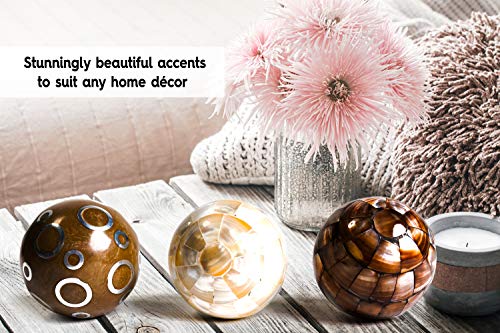 U'Neeque Collections Beautiful Handmade Small Decorative Balls for Bowls (3β each) - Ideal Accent Decor for Bowls, Trays & Vases, Decorative Balls Set of 3