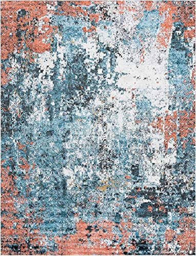 Rugs.com Leipzig Collection Area Rug – 7' x 10' Multi Low-Pile Rug Perfect for Bedrooms, Dining Rooms, Living Rooms