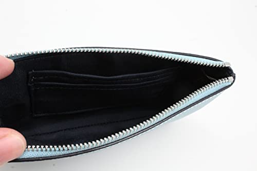 Coach Women's Corner Zip Wristlet in Crossgrain Leather (Waterfall)