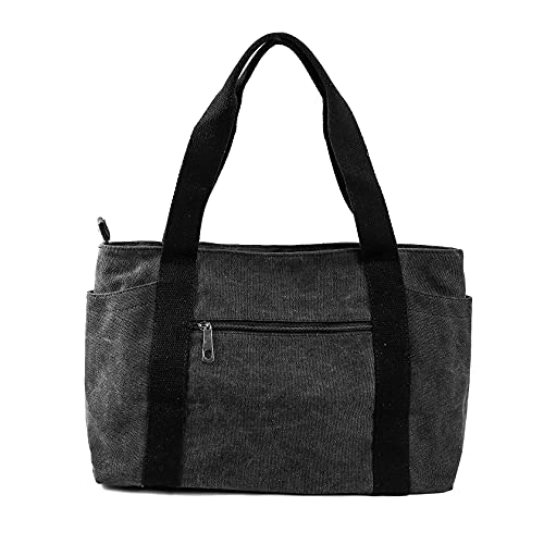 JJDreams Canvas Tote Bag for Women Casual Large School Shoulder Bag Top Handle Shopper Handbag Daily Purse for Women,Grey